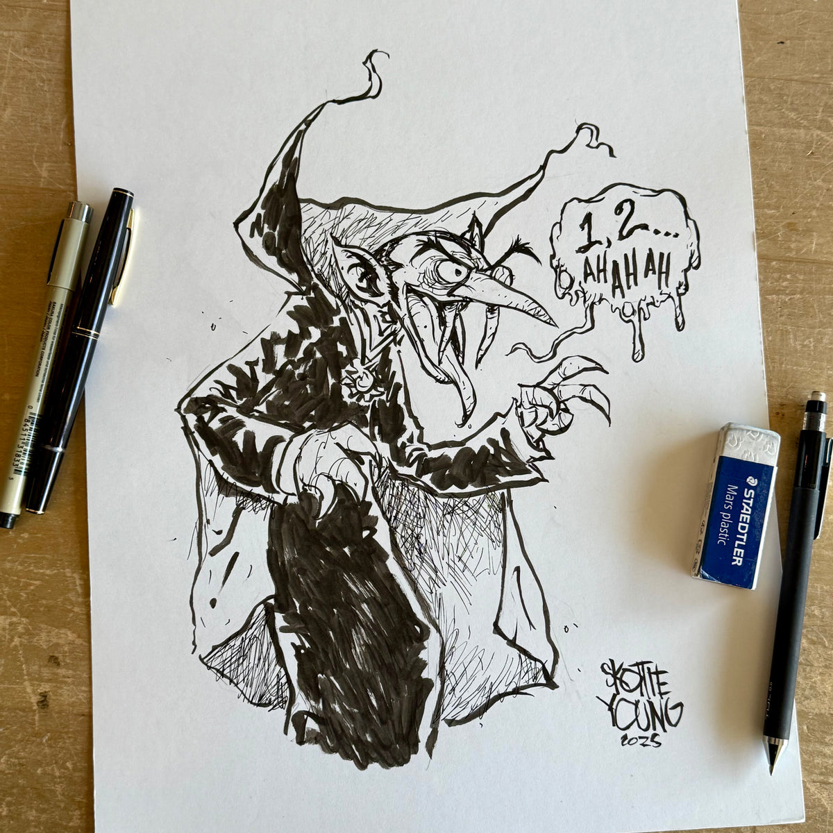 The Count 11x14 Daily Sketch – Stupid Fresh Mess